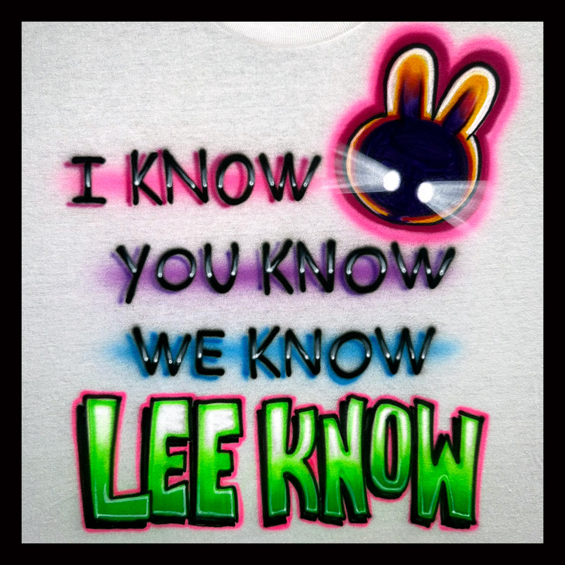 Lee Know Kpop airbrushed t-shirt with Leebit Ultra laser eyes – Fresh ...